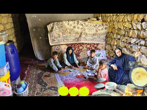 🔥🏔️ Nomadic Life:Nomadic Women Baking Traditional Bread|Survival in Iran's Untouched Nature 🍞