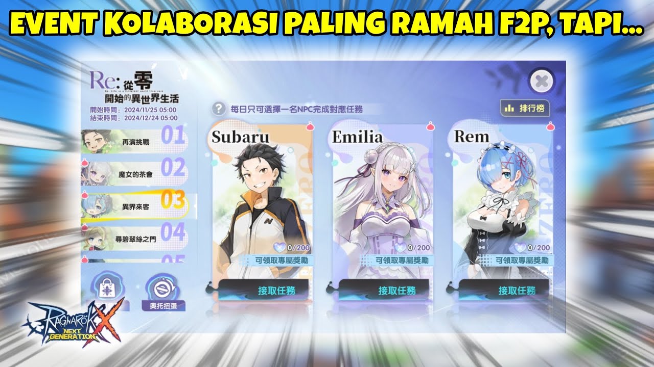 BOCORAN SEMUA DETAIL EVENT COLLAB RE: ZERO! RAMAH F2P, TAPI... | RAGNAROK X NEXT GENERATION ...