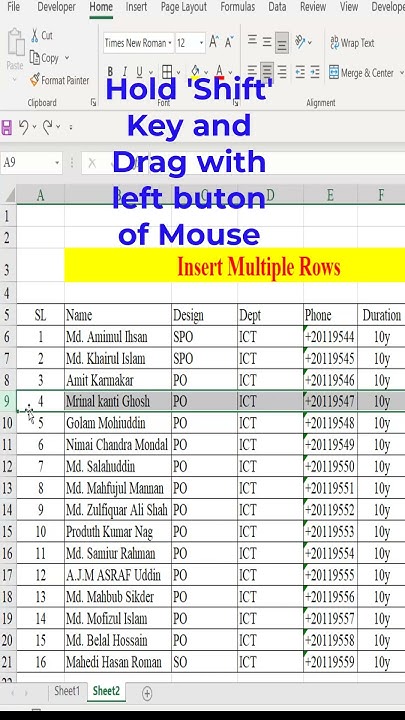 👉Tricks 4. How to insert multiple rows in excel| Insert multiple rows ...