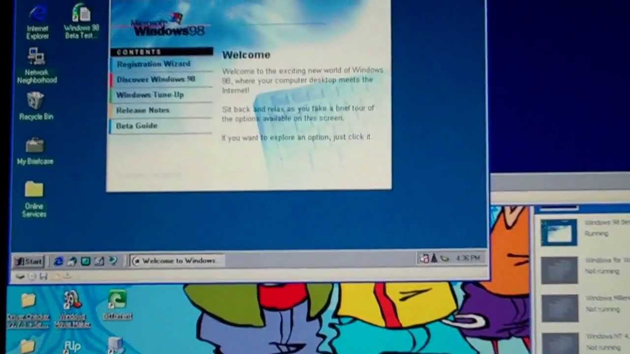 Windows 98 Beta 2.1 vs. Windows 98 - YouTube