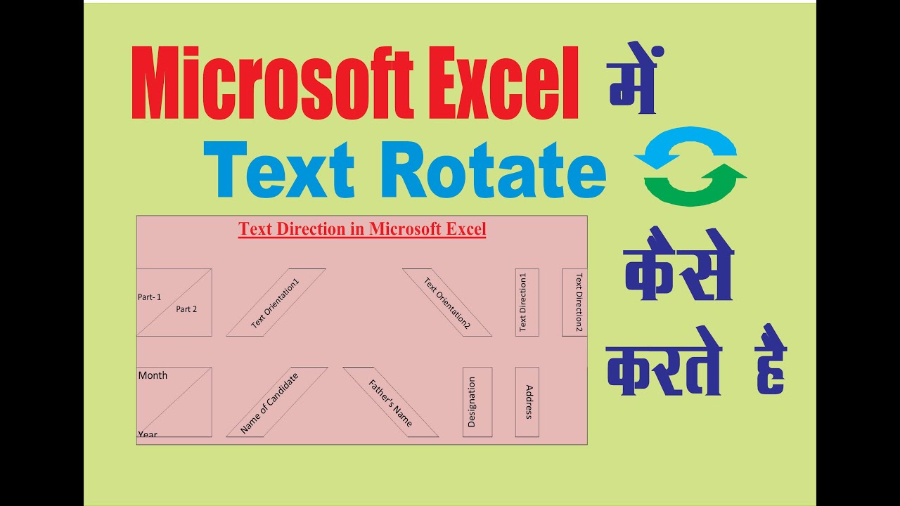 Text Direction in Microsoft Excel *** Text Direction MS Excel mein ...