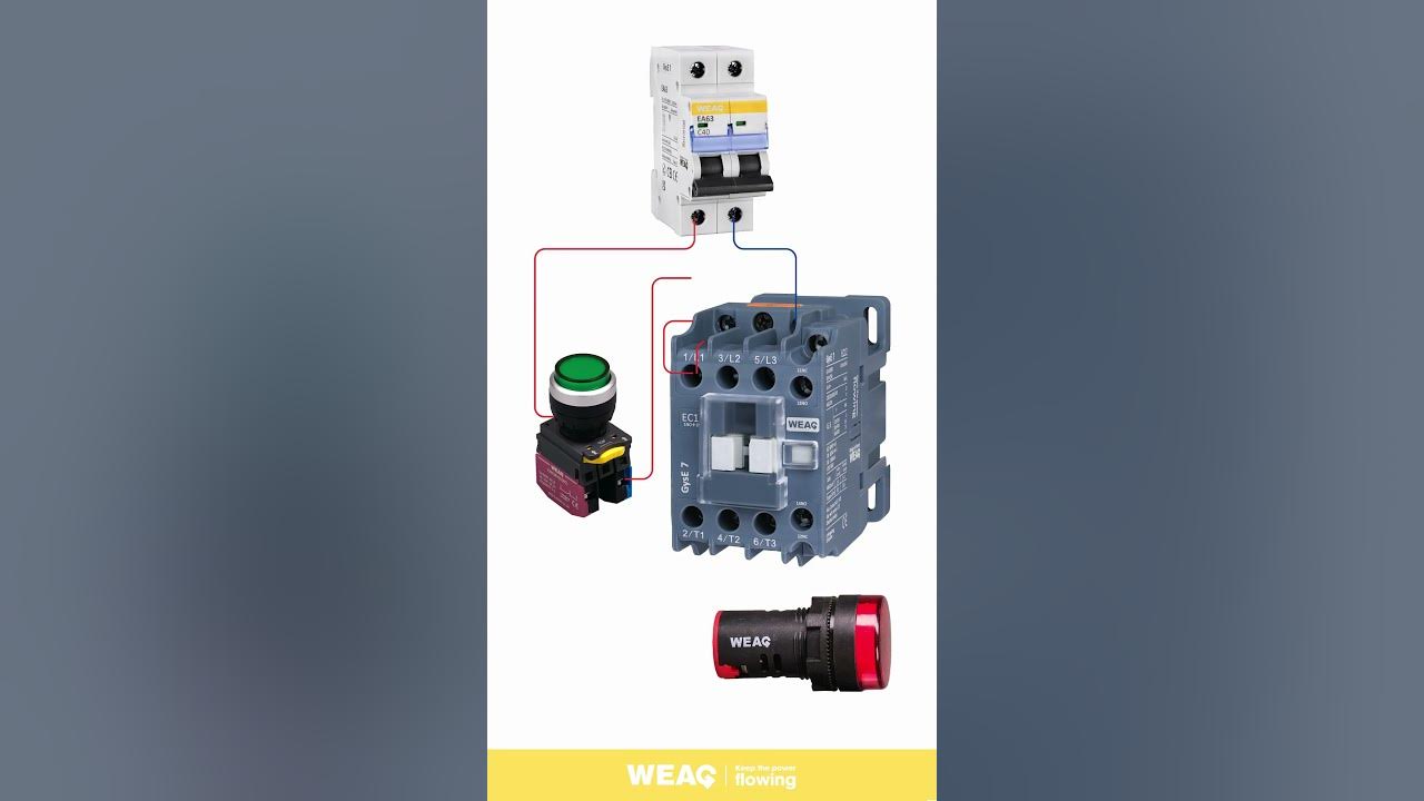 How to Wire a Push Button to Control a Magnetic Contactor and Indicator. - YouTube