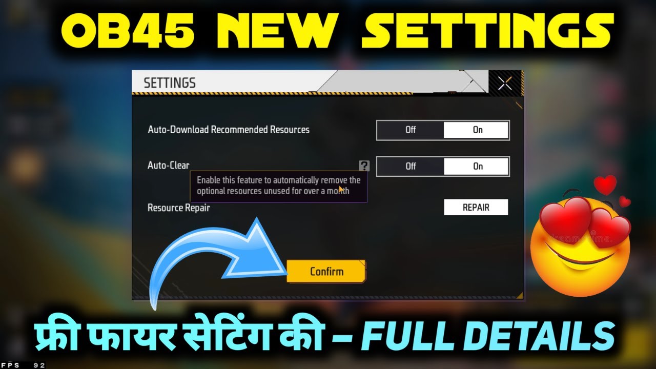 OB45 UPDATE DOWNLOAD CENTER SETTING | FREE FIRE AUTO CLEAR SETTINGS ...