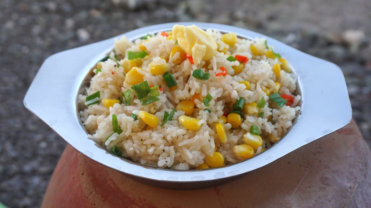 Sweet Corn Pulao Restaurant style recipe | Hot Buttered Corn Rice - YouTube