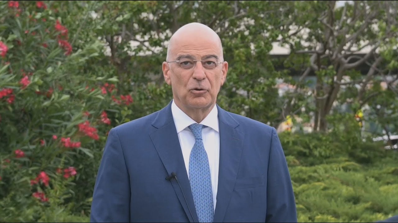 Δήλωση του υπουργού Εξωτερικών Νίκου Δένδια από το Λουγκάνο - YouTube