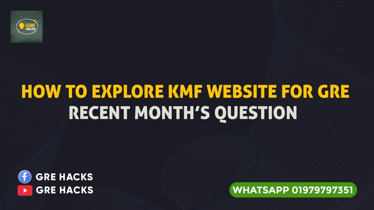 How to explore KMF website for GRE Preparation. GRE preparation for ...