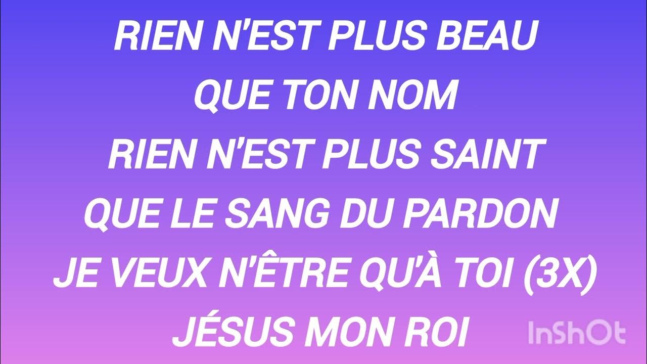 Je Veux N'être Qu'à Toi. Paroles Lyrics - YouTube