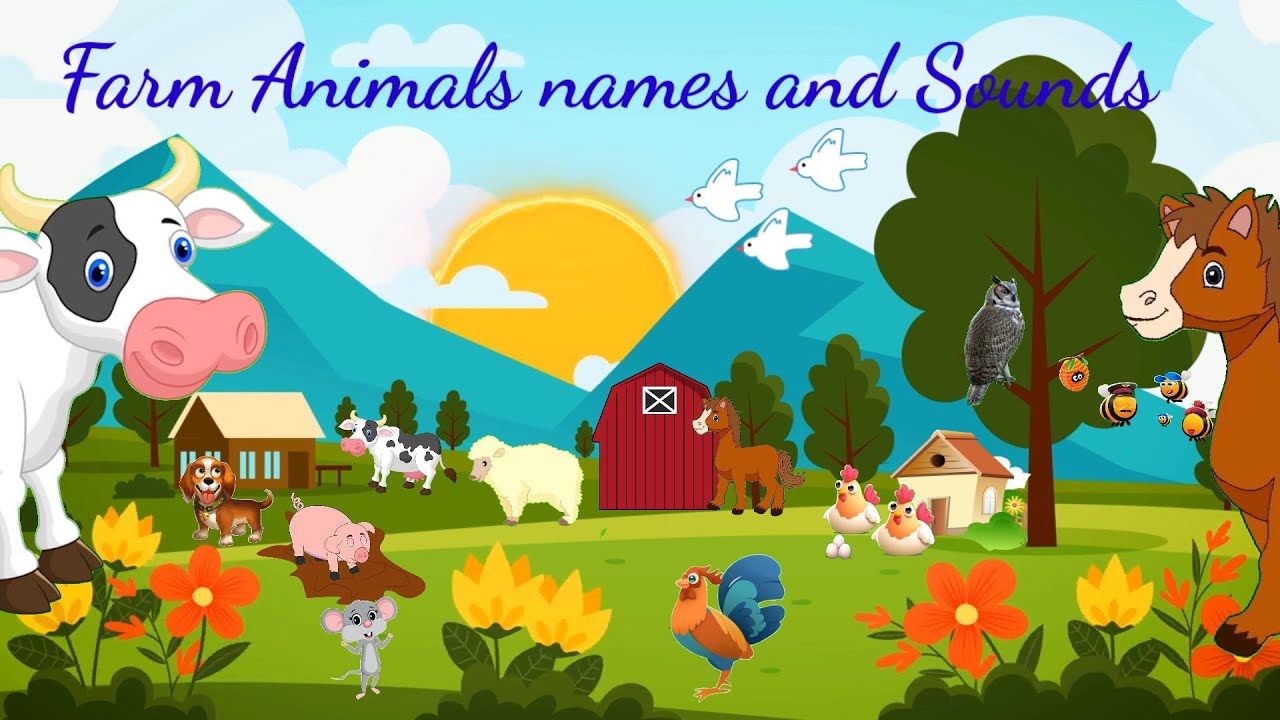 Farm Animals Names and Sounds | @MSkidslearning | Animal Sounds 4K ...