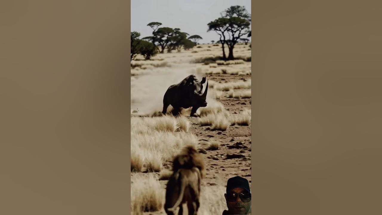 The end of the Angery Rhinoceros.||lion vs rhinoceros ||Angry Rhino and Lion Fight - YouTube