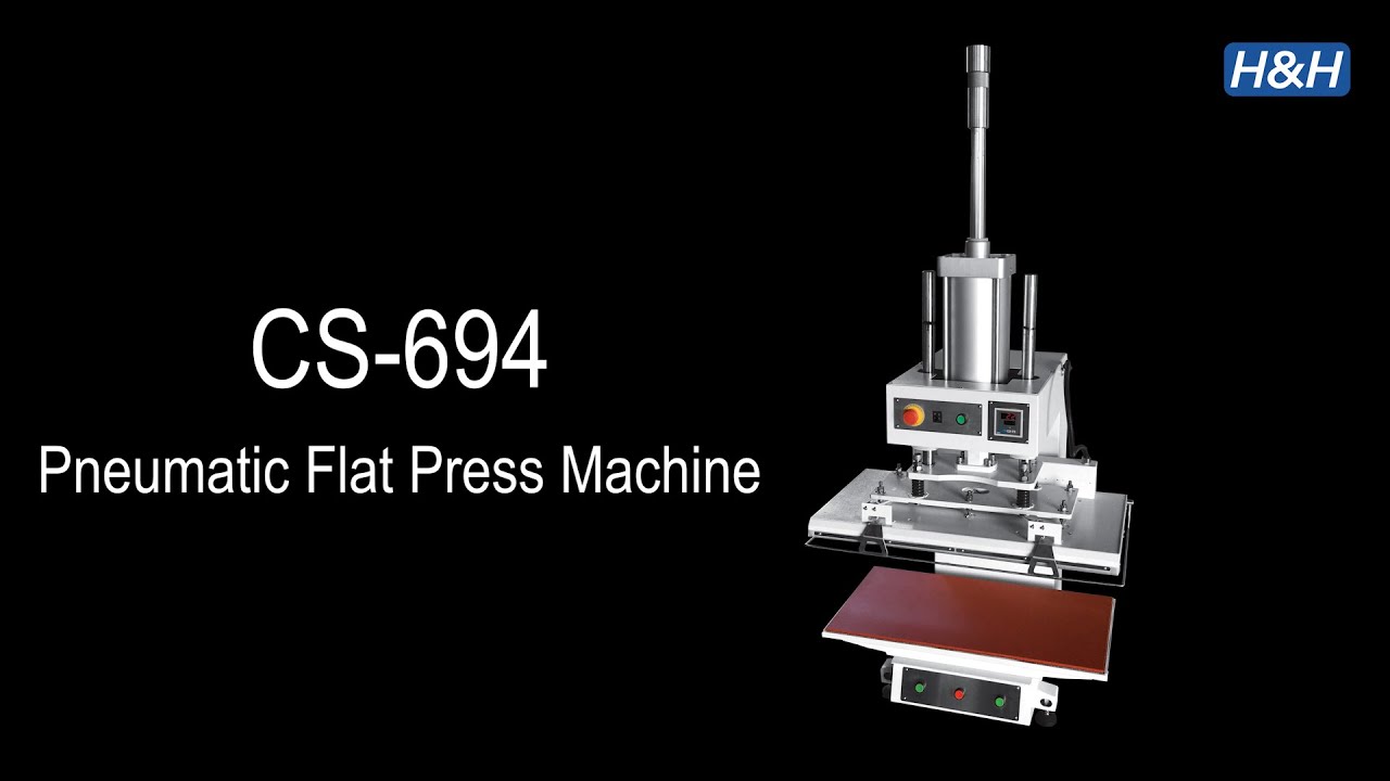 H&H Model CS-694 Pneumatic Flat Press Machine - YouTube