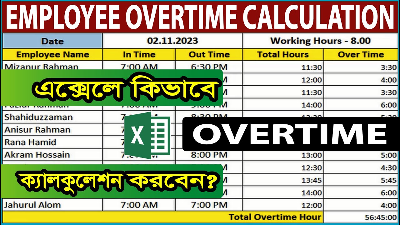 Overtime Calculation Formula In Excel II Overtime Calculation Formula In Excel II