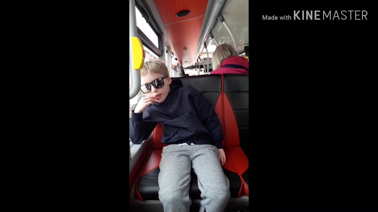 Brother sticks up middle finger on bus. - YouTube