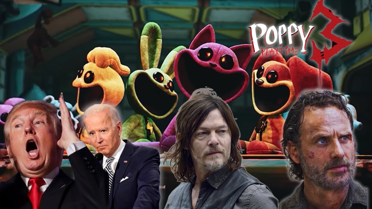 RICK GRIMES AND DARYL REACT TO Poppy Playtime 3 WITH US presidents ...