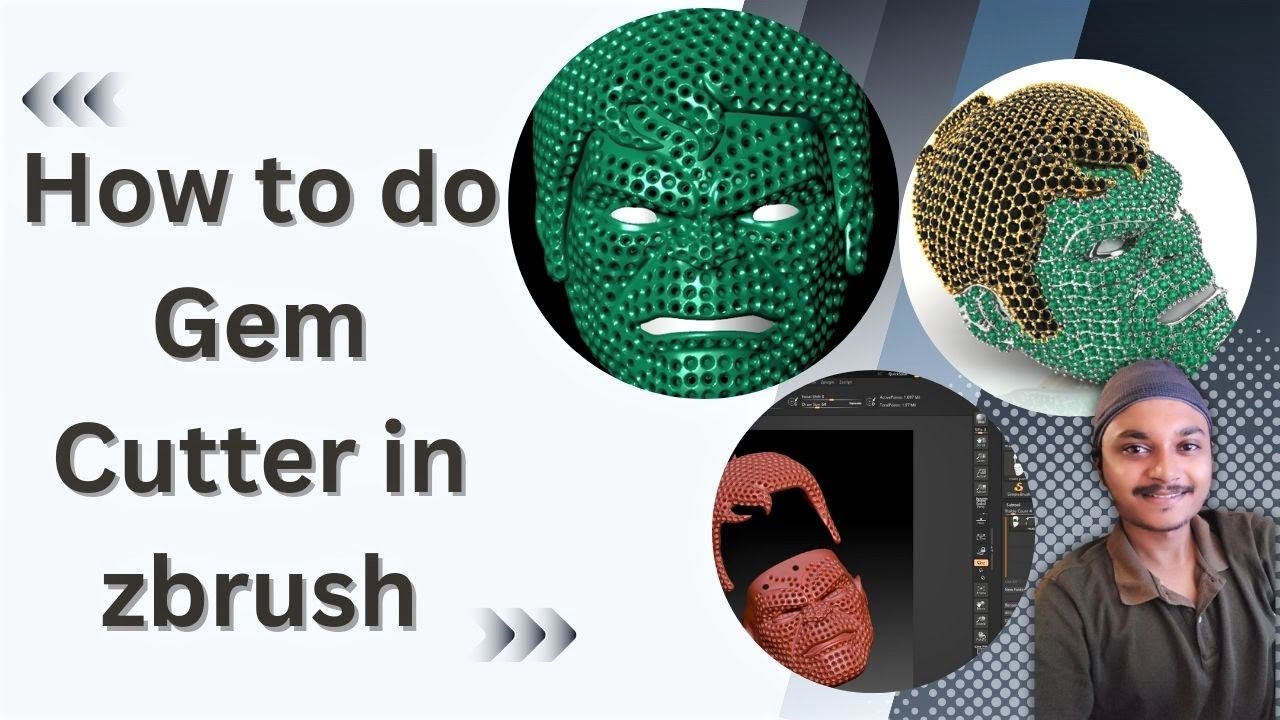 How to do Gem Cutter in zbrush || Mesh surface में जेम कटर कैसे करें ...