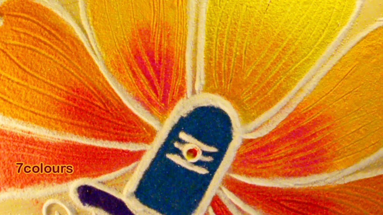 Mahashivratri Special Rangoli Design | Lord Shiv _ 7colours - YouTube