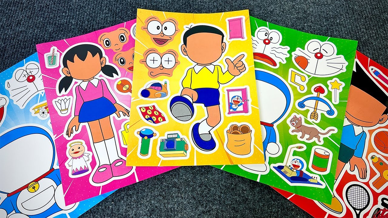 [ Paper DIY ] Doraemon Sticker Book Makeover 🐰 Amazing Fun With Nobita ...