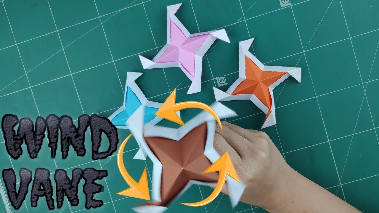 How to Make an Easy Wind Vane Paper - Origami Catavento Tutorials | Diy ...