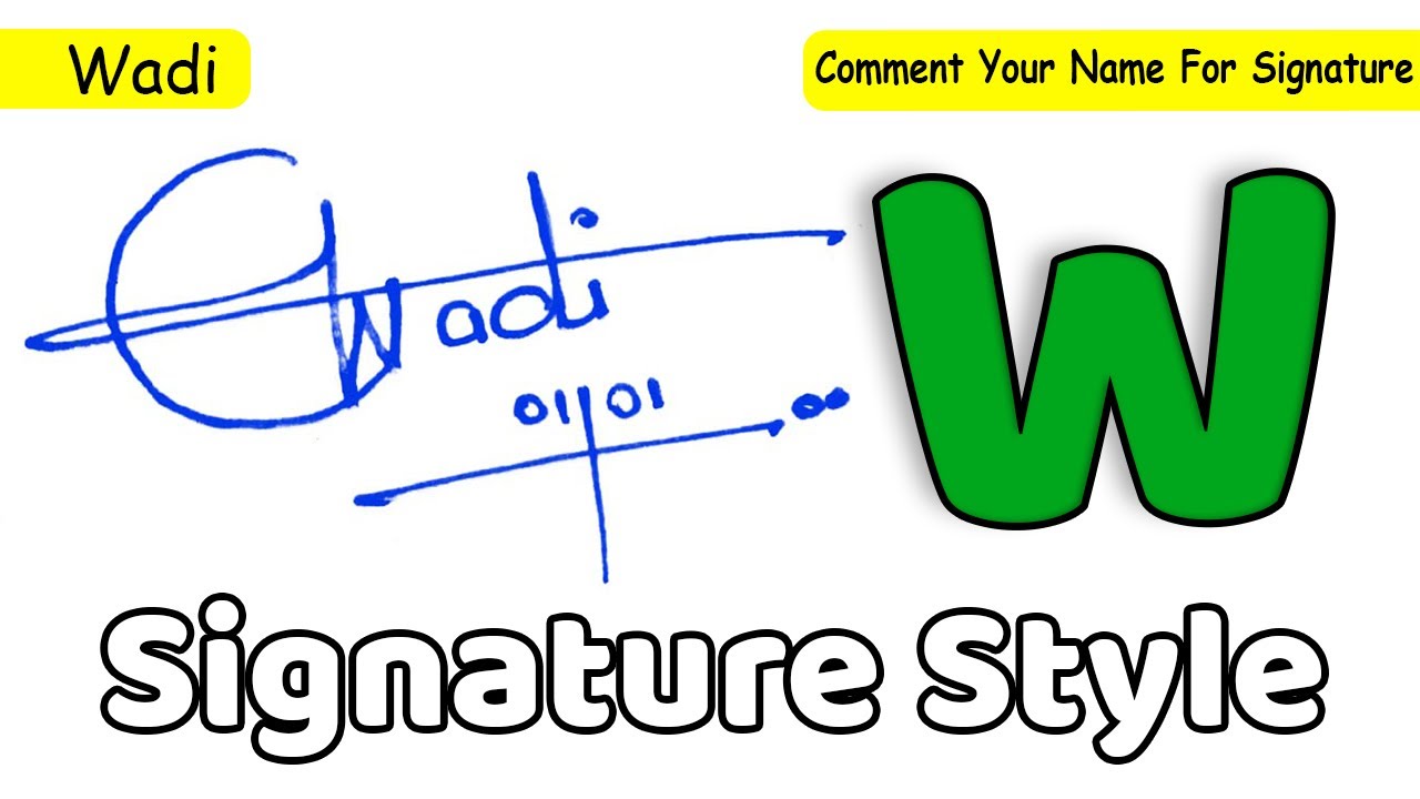 ️ Wadi Name Signature Style Request Done - YouTube