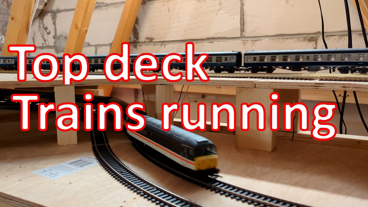 Progress update - trains now running on the top deck - YouTube