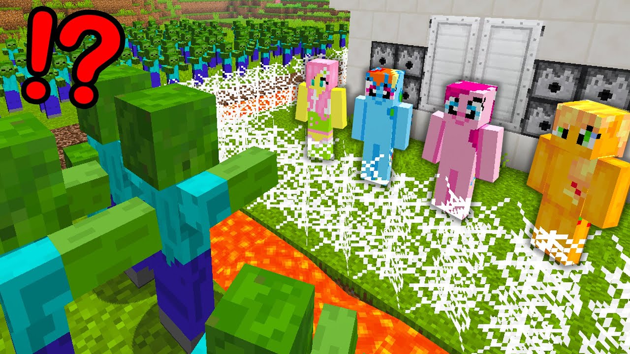 My Little Pony 10 Security Build Hacks vs Zombies - Minecraft - YouTube