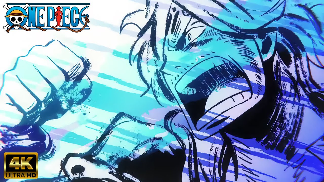 [4k] One Piece ep.1061 | Ifrit Sanji Defeat Queen | Jambe Blue Fire ...