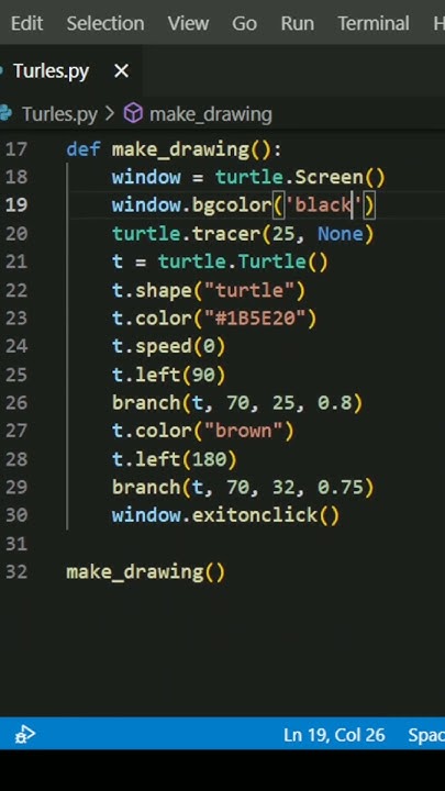 Tree Using Turtle Python Coding Programming Python Shorts Youtube 