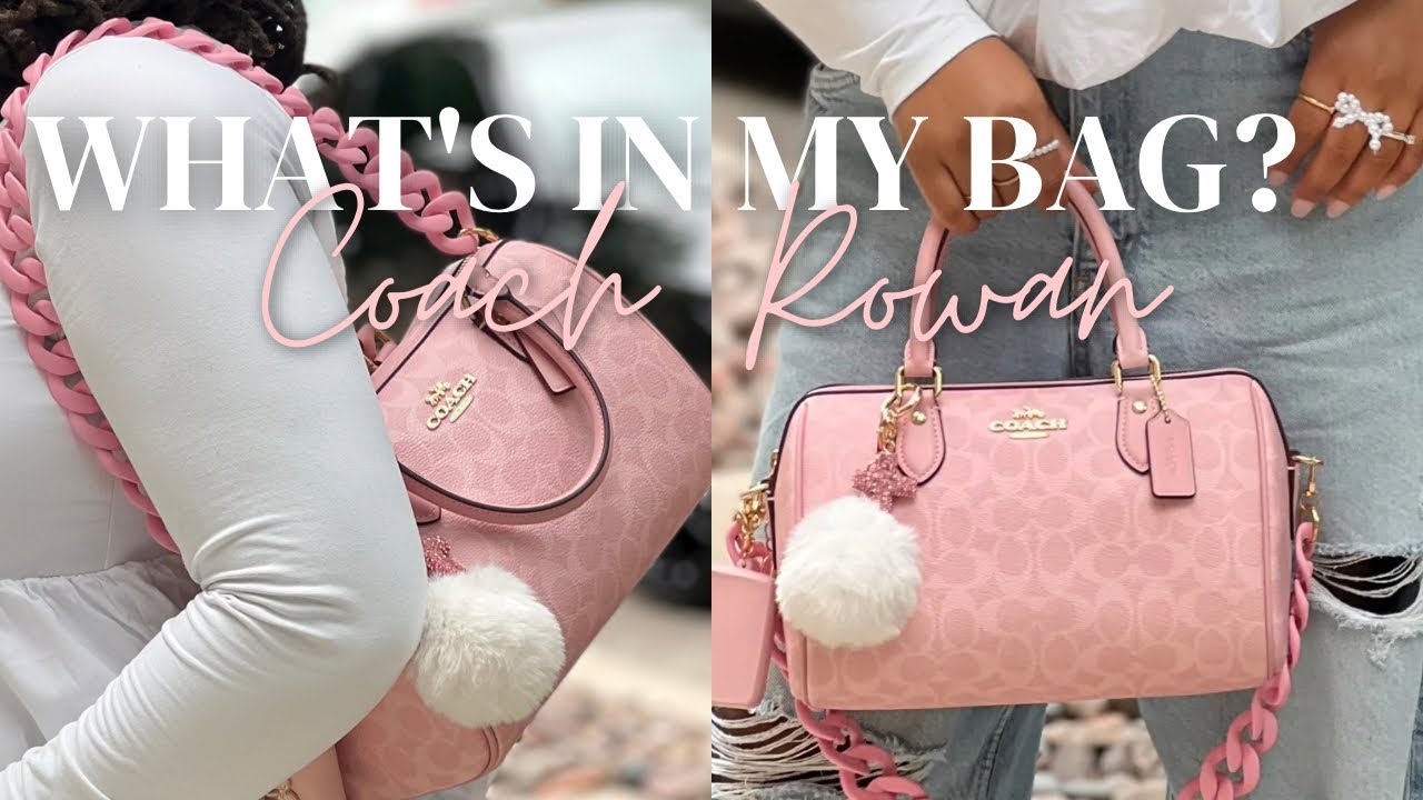 WHATS IN MY BAG Featuring The Coach Rowan Powder Pink - YouTube