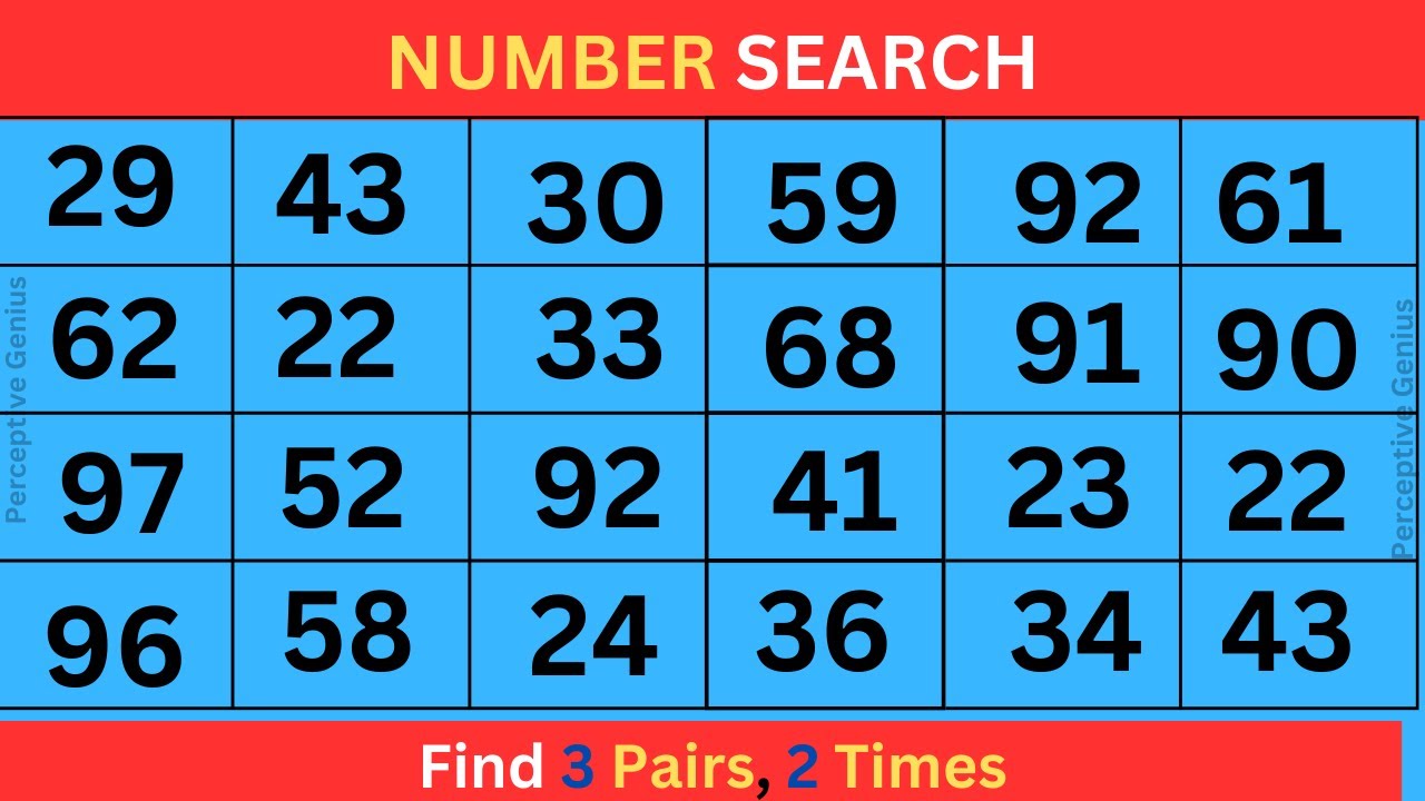 NUMBER SEARCH, "Unbelievable! " Brain Teasers Ahead! Test Your IQ ...