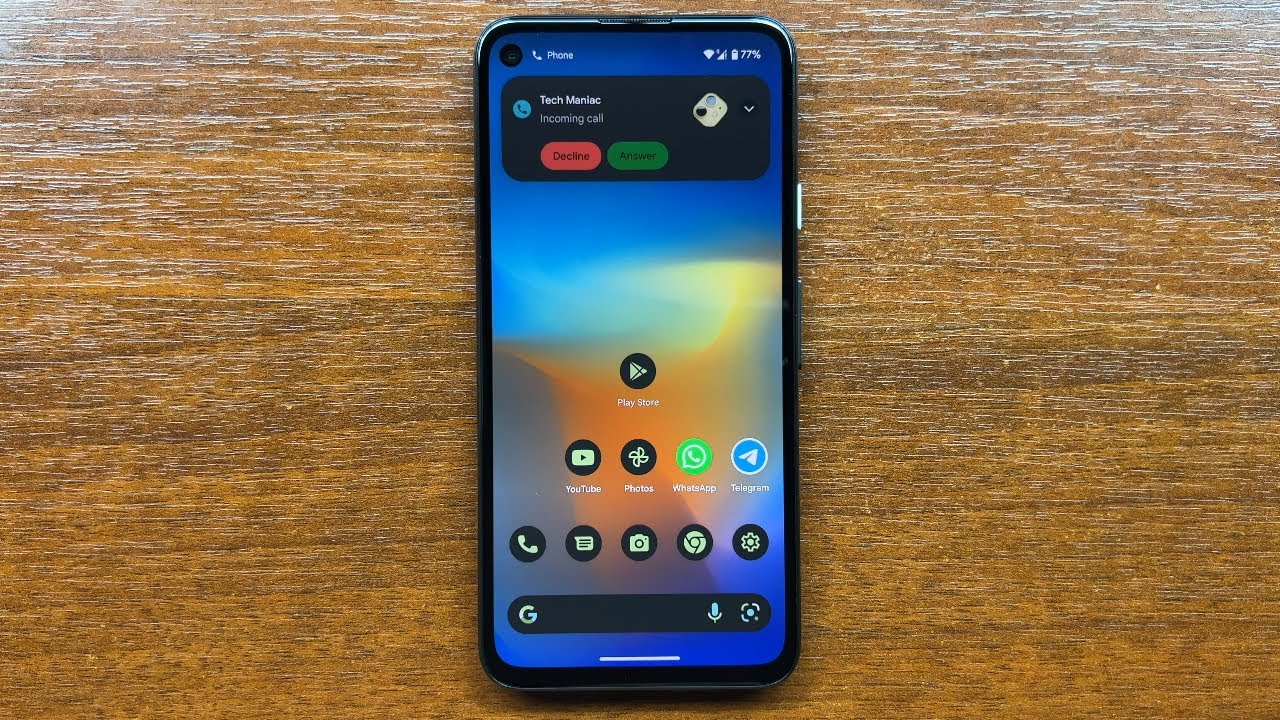 Android 13 Beta 3 Incoming Call (Pixel 4a) - YouTube