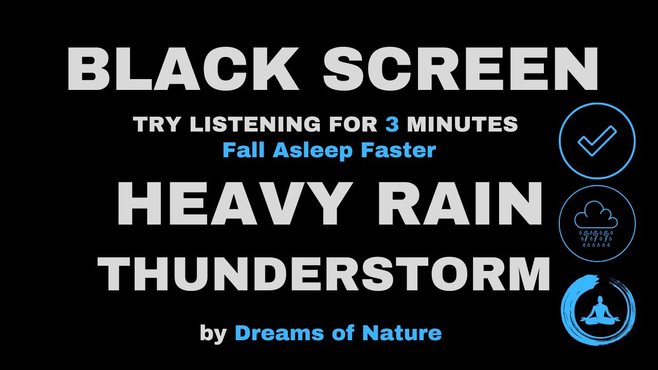 Heavy Rain And Thunderstorm Try Listening 3 Minutes Faster Sleep