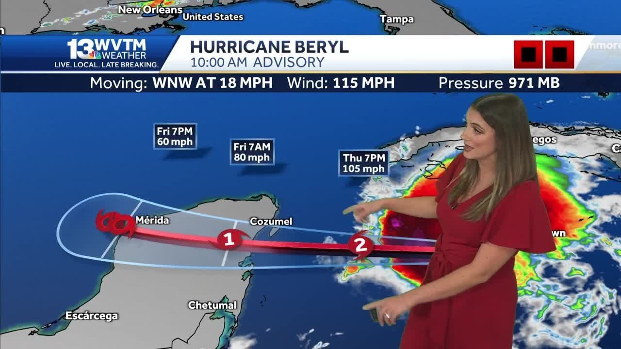 Hurricane Beryl moving towards Yucatan Peninsula where it will make ...