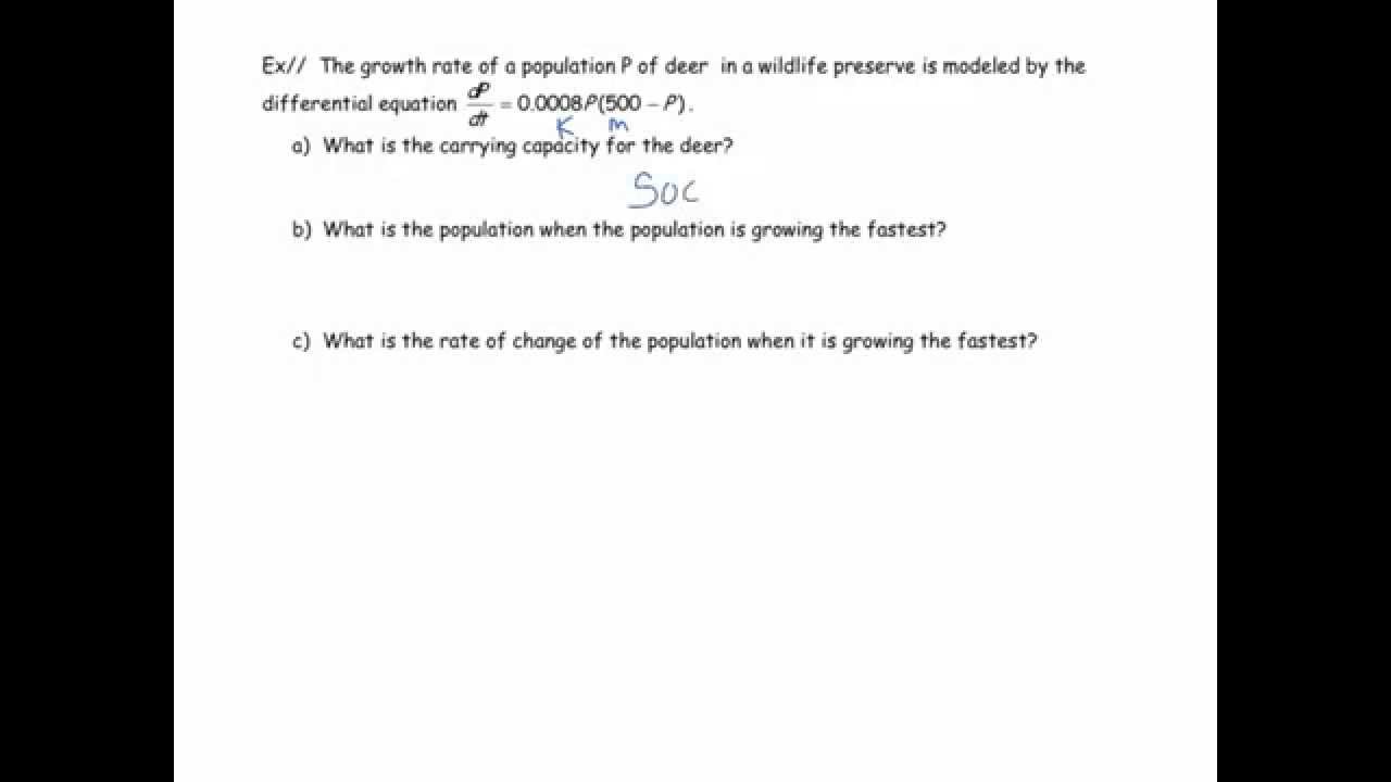 Introduction to the Logistic Differential Equation - YouTube