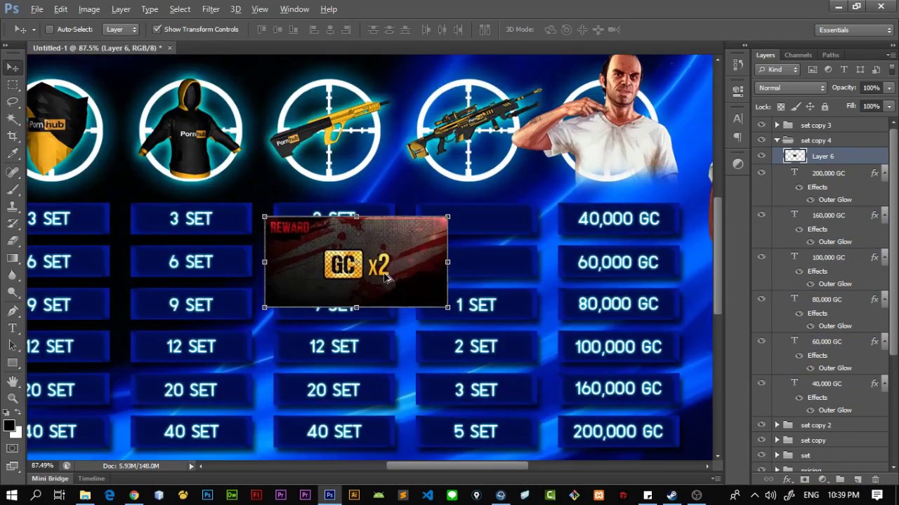 Photoshop ออกแบบป้ายโปรโมชั่น WarZ แนวฟ้าๆ งามๆ [บันทึกการทำงาน] - YouTube