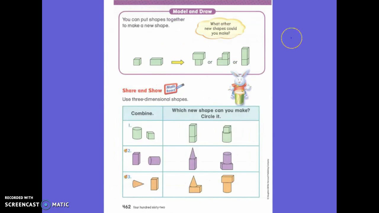 FIrst Grade Math Lesson 11.2 Combine 3D Shapes - YouTube