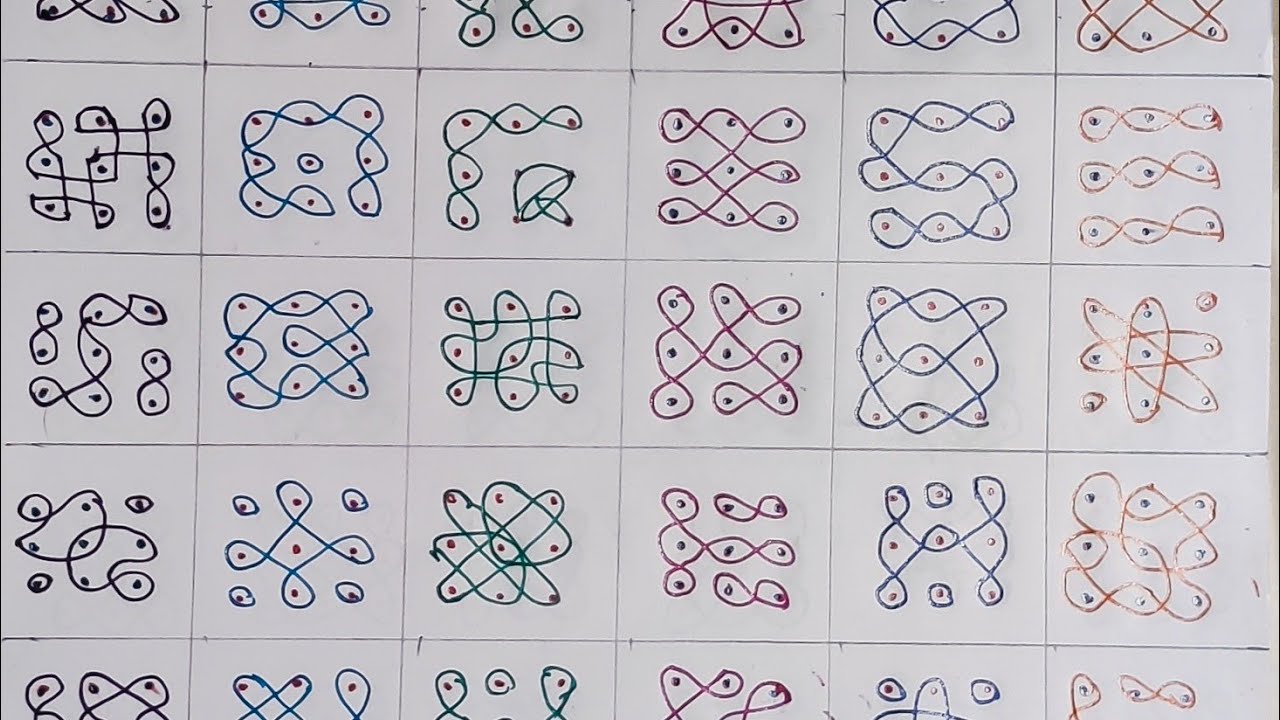 3 to 3 rangoli designs/30 days 30 small rangoli designs/daily/dots ...