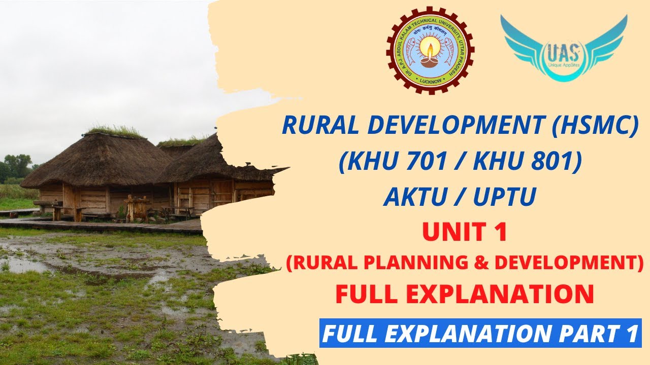 Rural Development (HSMC) Unit 1 Full Explanation | Part 1 | KHU701 ...
