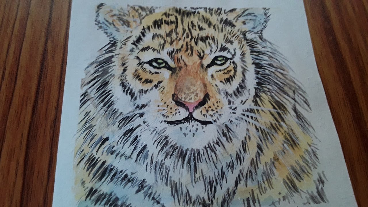 Easy Watercolor Tiger Painting ll Day 16 ll 30 days Challenge ll Step ...