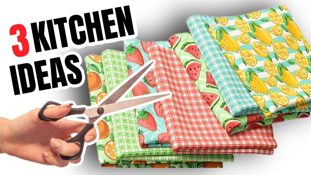 To make in under 10 minutes | 3 Sewing Projects for The Kitchen - YouTube