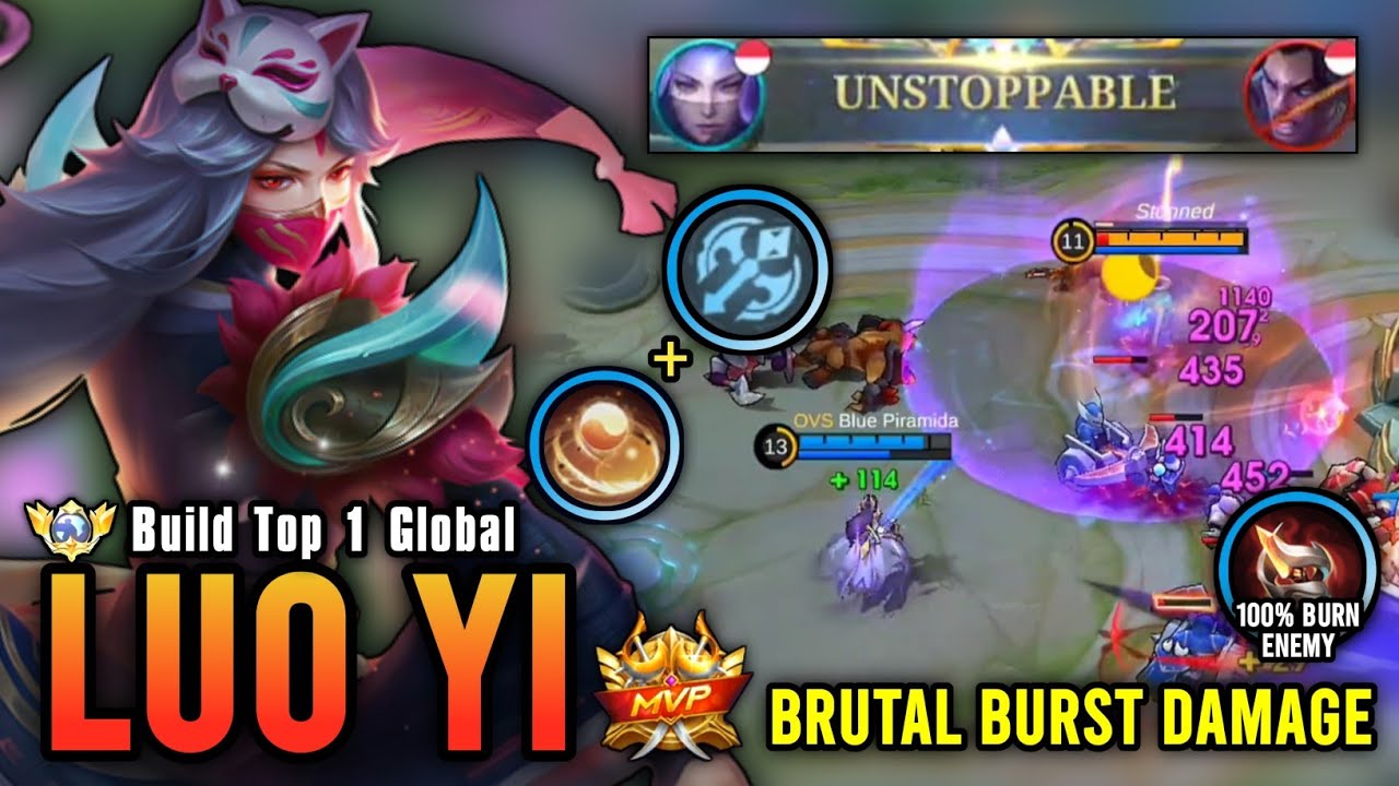 BRUTAL BURST DAMAGE!! LUO YI BEST BUILD 2024 | TOP 1 GLOBAL LUO YI ...