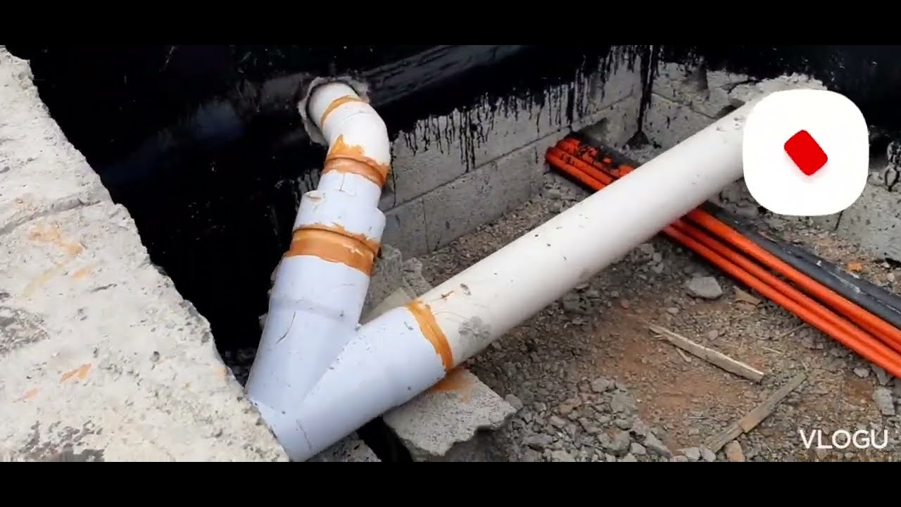 Sewage 6 inch pipe installation - YouTube