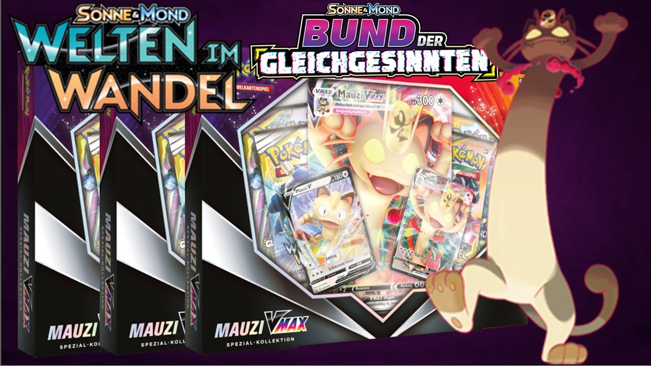 Die erste Vmax-Karte ist da ! 3x Mauzi Vmax Kollektion | Pokemon TCG ...