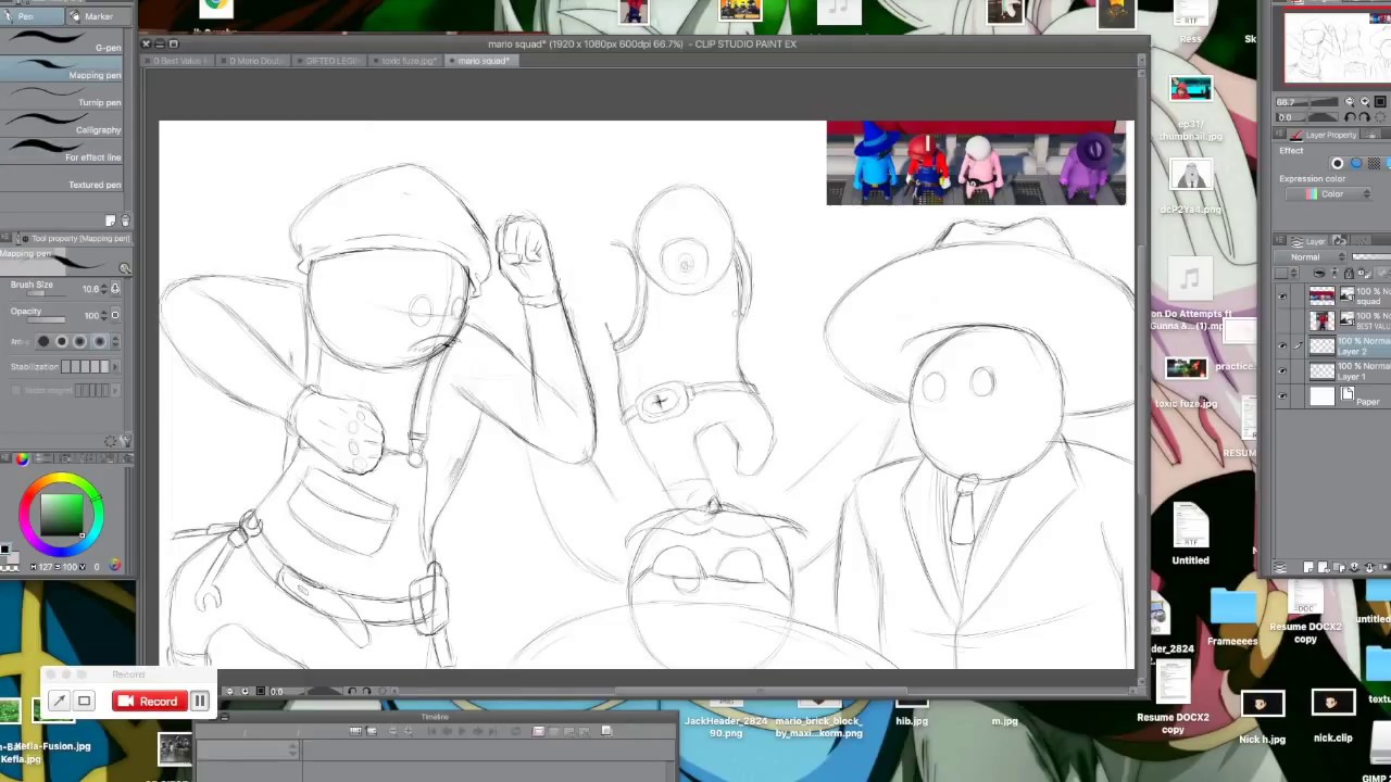 GANG BEASTS! THUMBNAIL SKETCHING AND OUTLINE P1 - YouTube