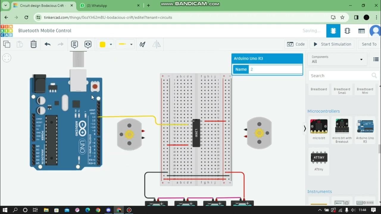 Bluetooth Mobile Control - Tinkercad - YouTube