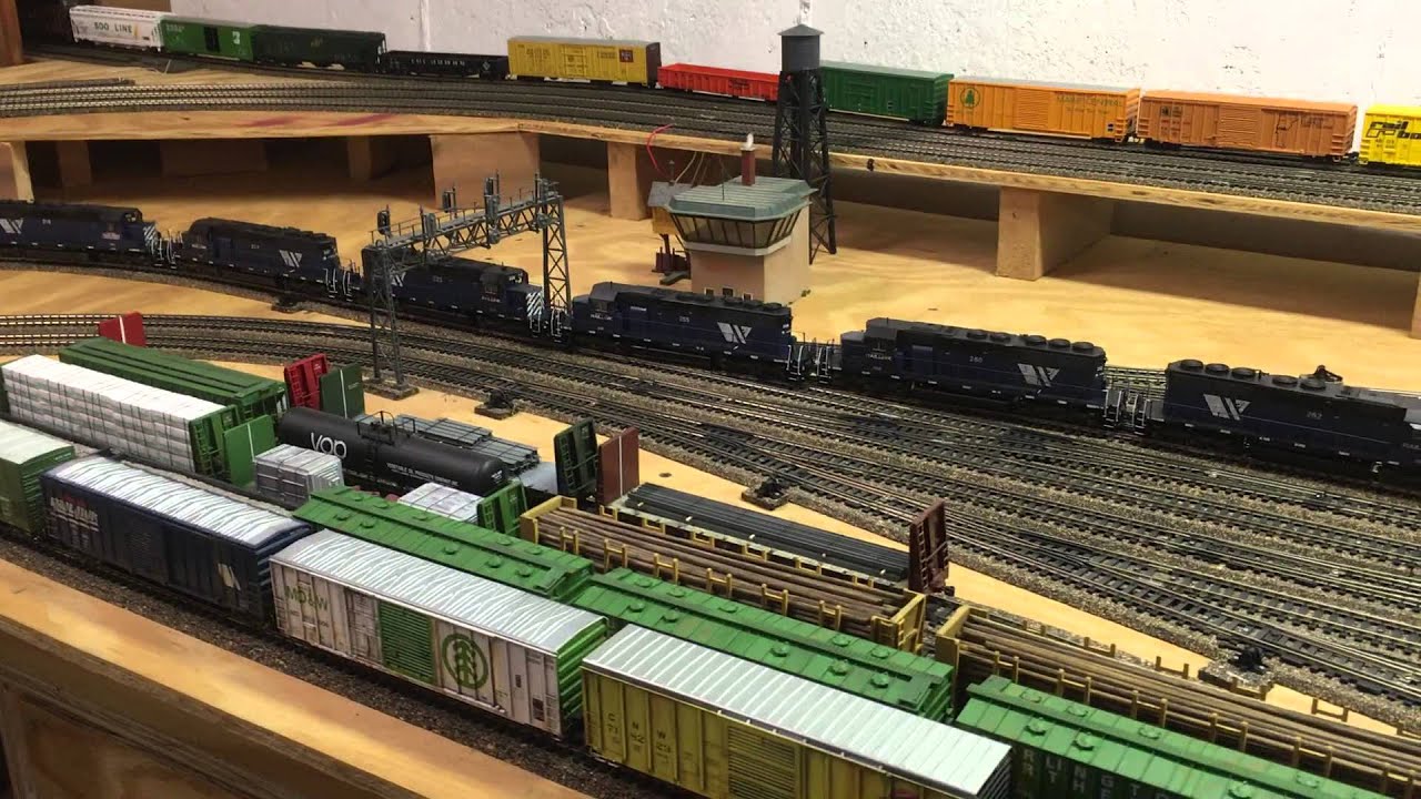 Montana Rail Link Locomotives test run on the layout 11 29 15 - YouTube