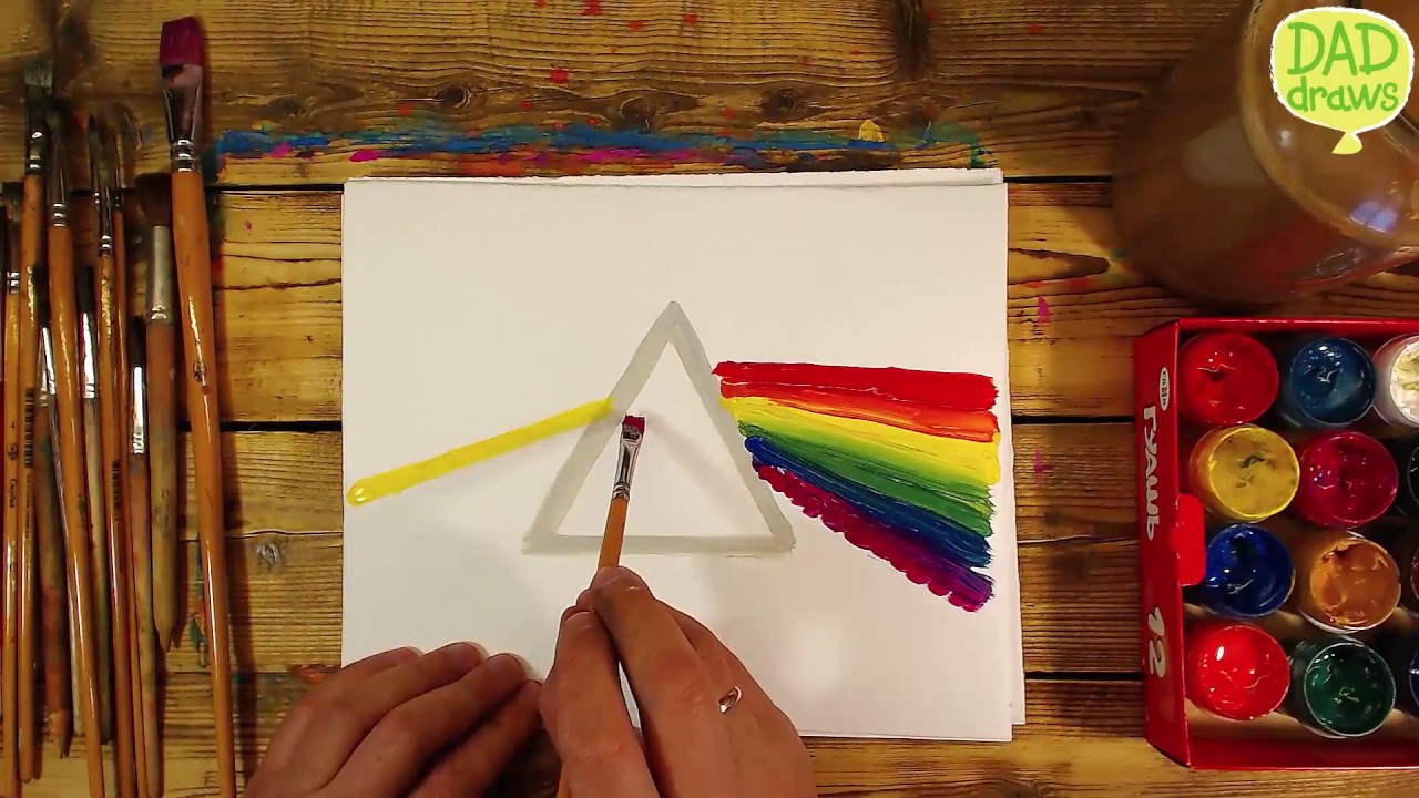 How to draw a Newton prism and a rainbow - YouTube
