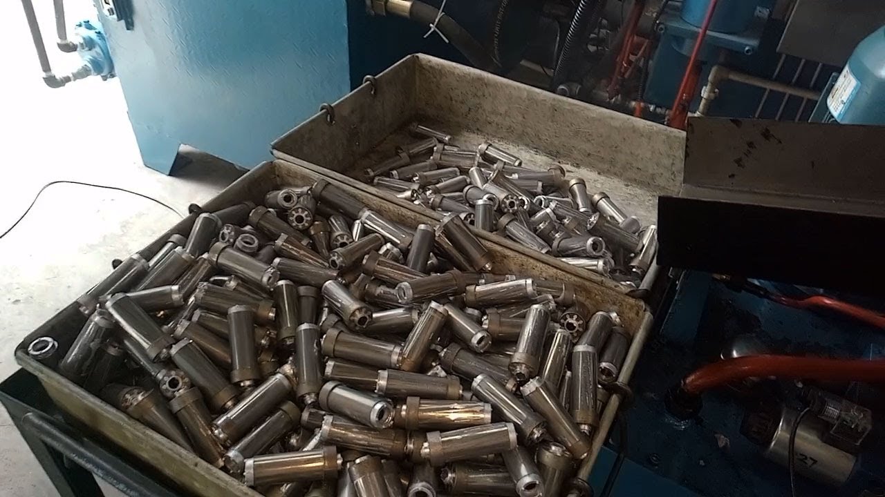 automatic rotor die casting for Tubular motor manufacturing - YouTube