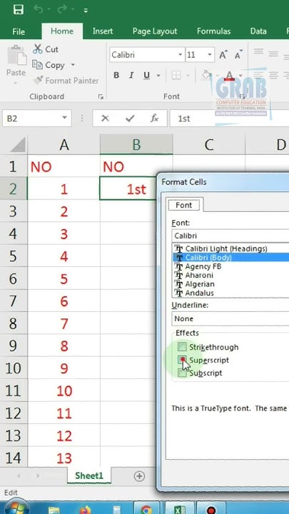 Ordinal Numbers in Excel - YouTube