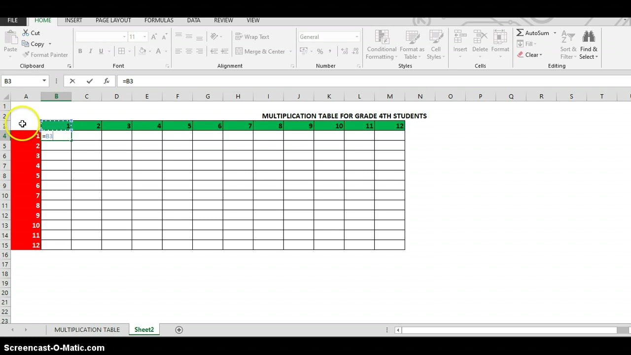 Excel Video Multiplication Table Formula In Excel YouTube Excel Video Multiplication Table Formula In Excel YouTube