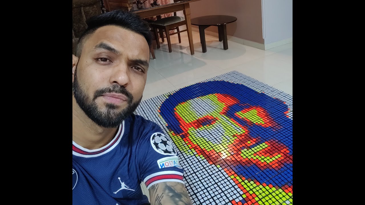 Lionel Messi Rubik's Cube Mosaic Artwork | Leo Messi Rubik's Cube ...