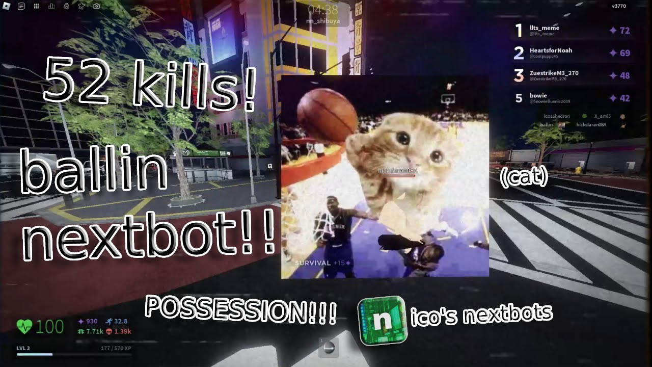 Possessing BALLIN nextbot in nico's nextbots! ARCADE MODE, 52 KILLS ...